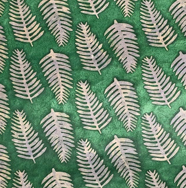 Green Batik Fern Decorative Paper - Art Department LLC